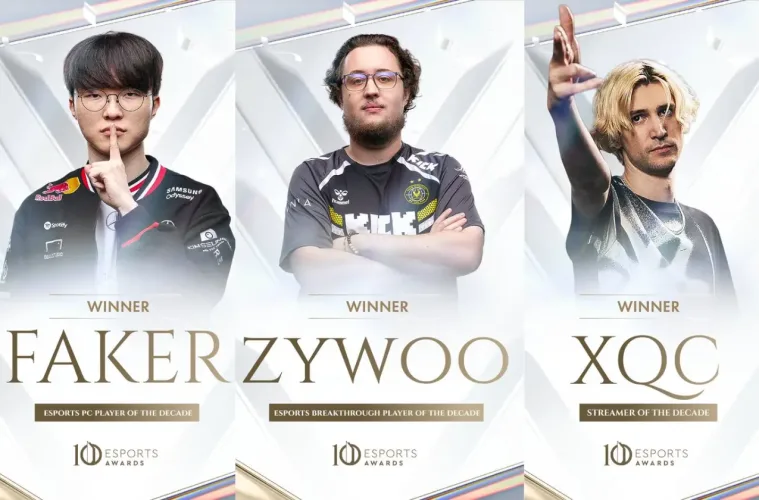 Esports Awards 2025 Full Winners List Featuring Faker, ZywOo, xQc, and League of Legends - STG Play