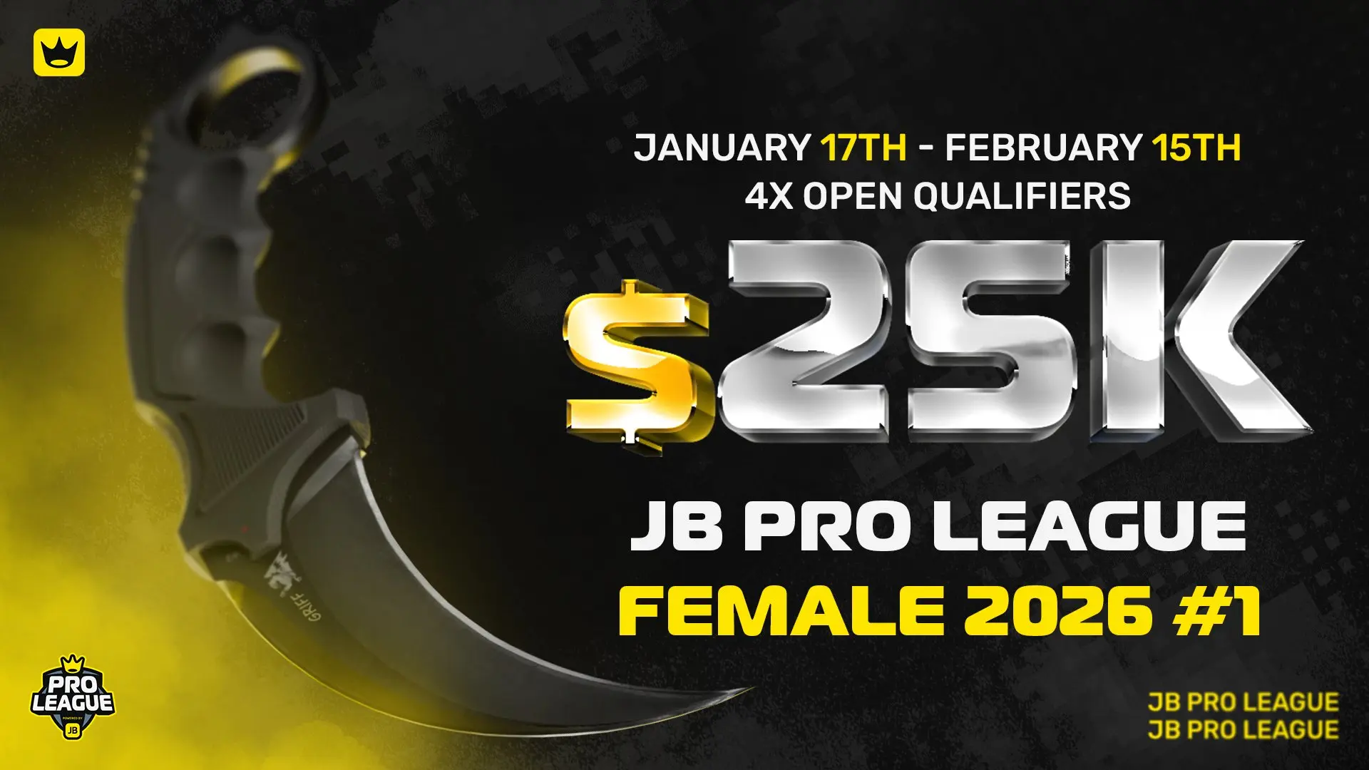 JB Pro League Launches $25,000 Female CS2 Tournament for Early 2026 ...