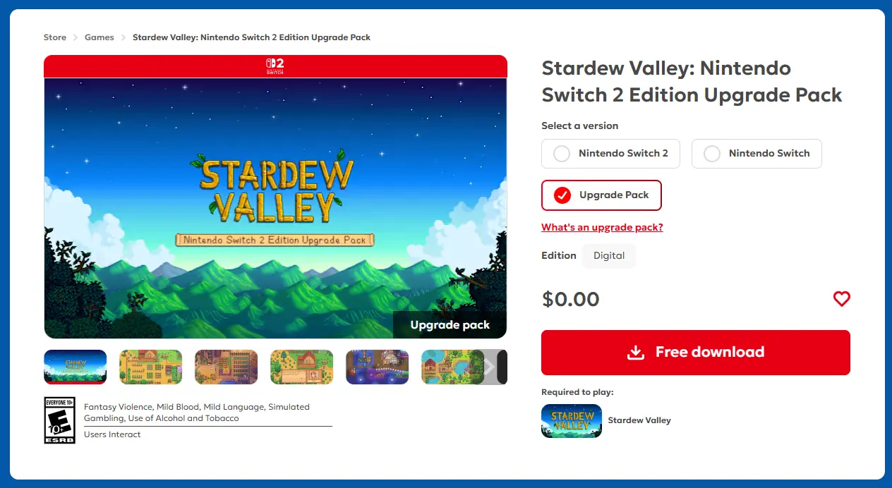 Stardew Valley Switch 2 Edition Is Out Now With Free Upgrade for ...
