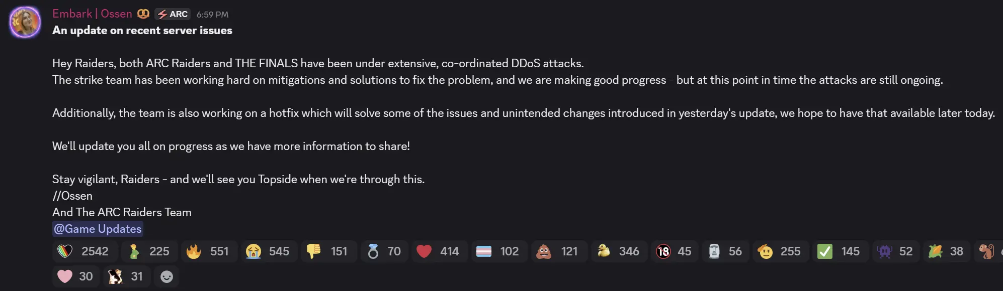 Arc Raiders Server Issues Hit After Highwinds Update As Embark Confirms ...